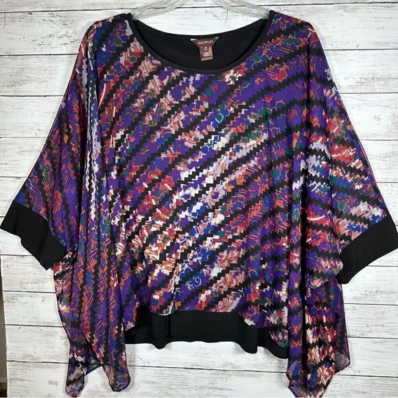 Multiples | Tops | Multiples Kimono Layered Multi Top Popoverblack ...